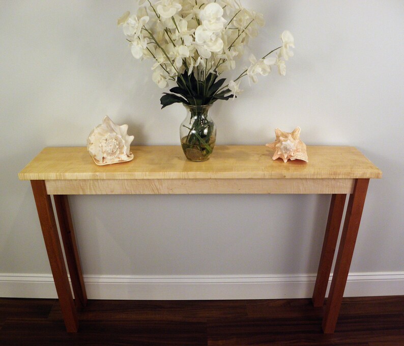 Curly Maple and Cherry Console Table Side Table Hall Table - Etsy
