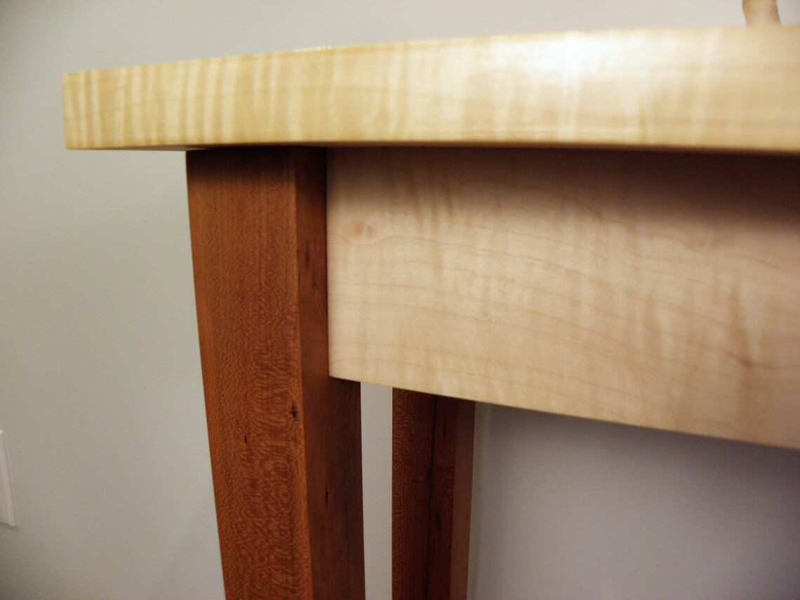 Curly Maple and Cherry Console Table Side Table Hall Table - Etsy