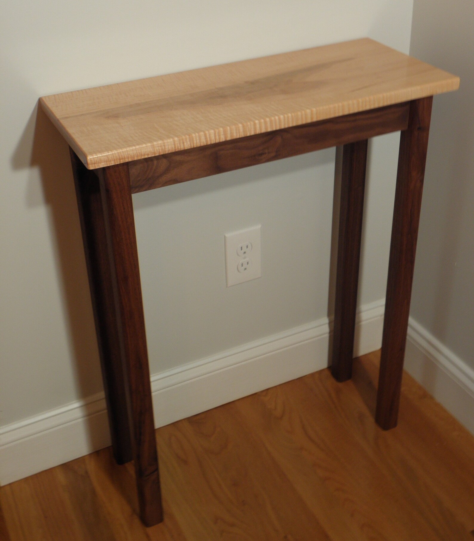 Solid Curly Maple and Black Walnut Entry Table Console Table - Etsy