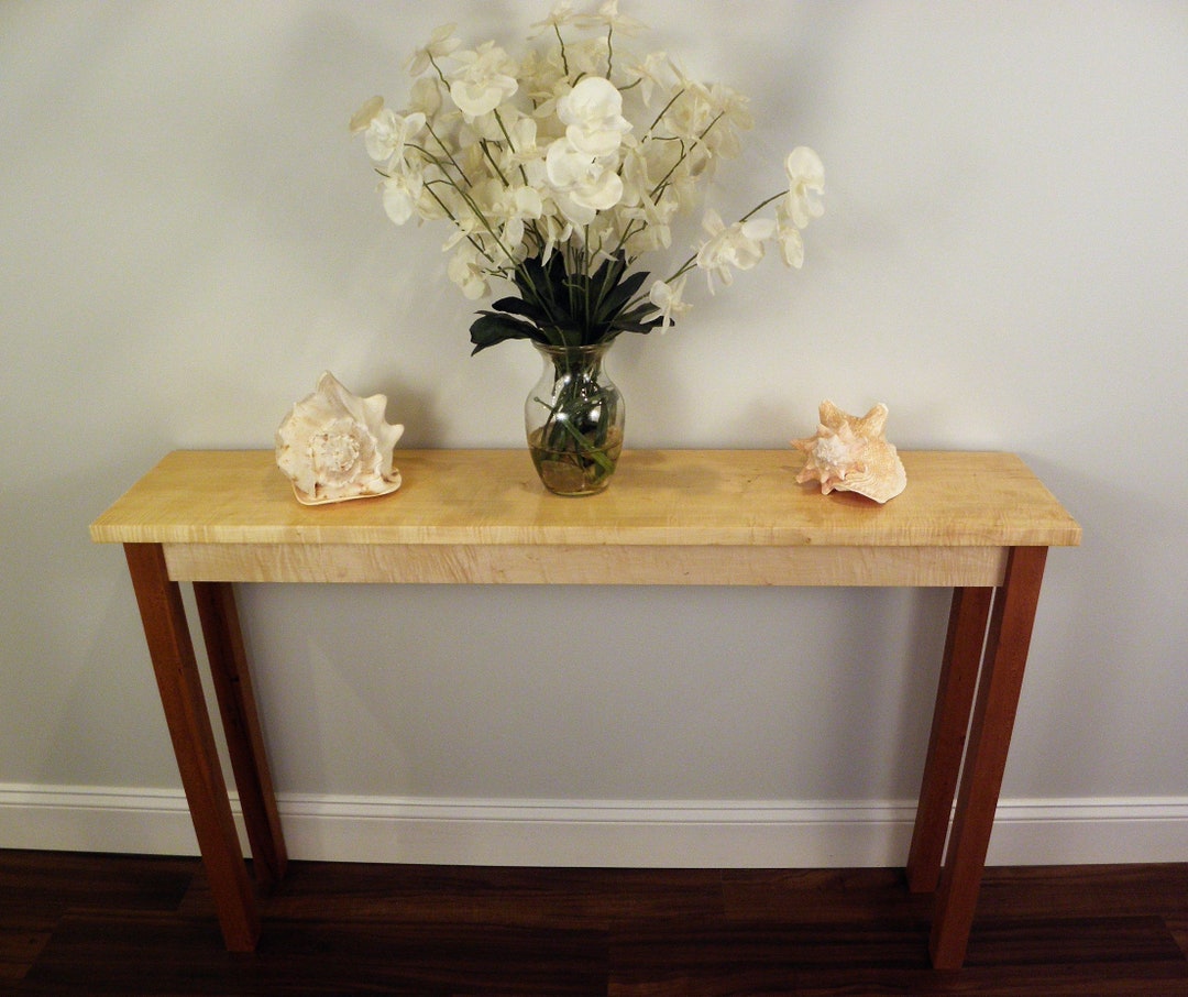 Curly Maple and Cherry Console Table Side Table Hall Table Sofa Table Entry Table Narrow Table Etsy