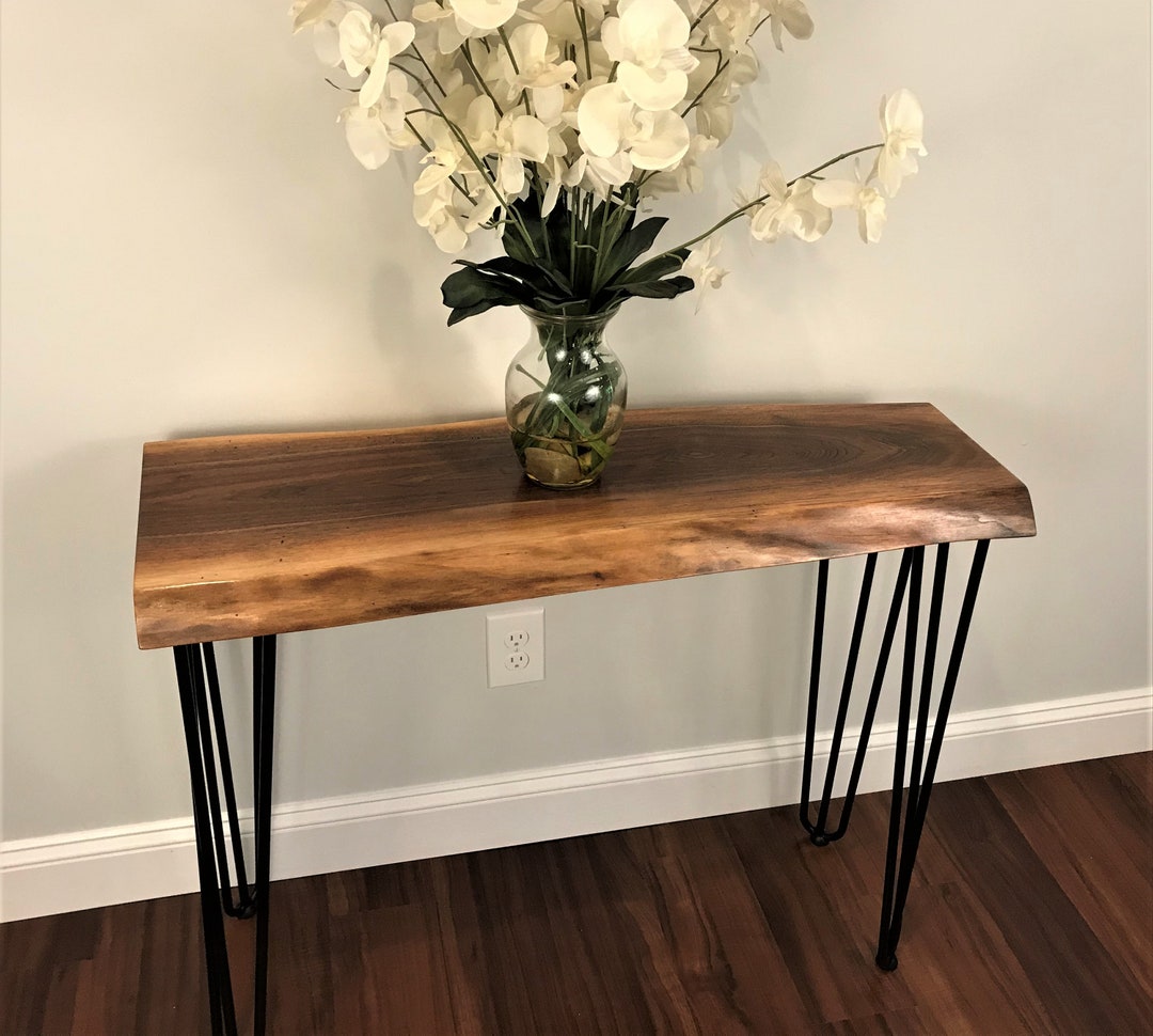 Rustic Live Edge Black Walnut Entry Table Sofa Table Hallway Table - Etsy
