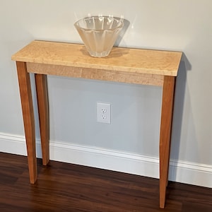 Solid Bird's Eye Maple and Cherry Entry Table - Console Table – Sofa Table – Side Table – Accent ...