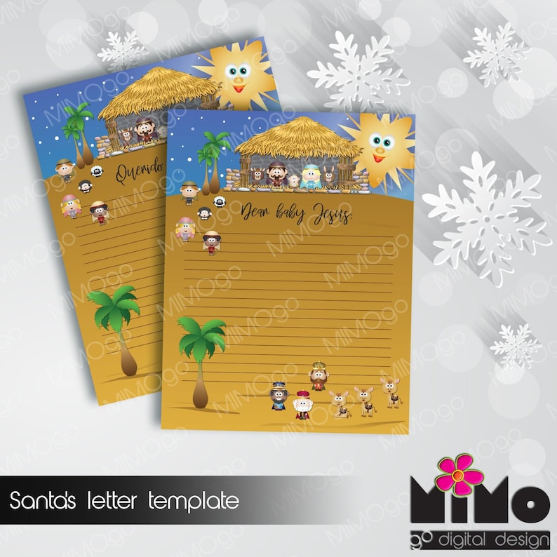 Letter to Baby Jesus Template Baby Jesus Letter Template | Etsy