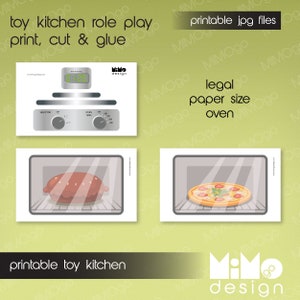 Kitchen Printable Toy Pretend Play With Individual Burners and Oven ...