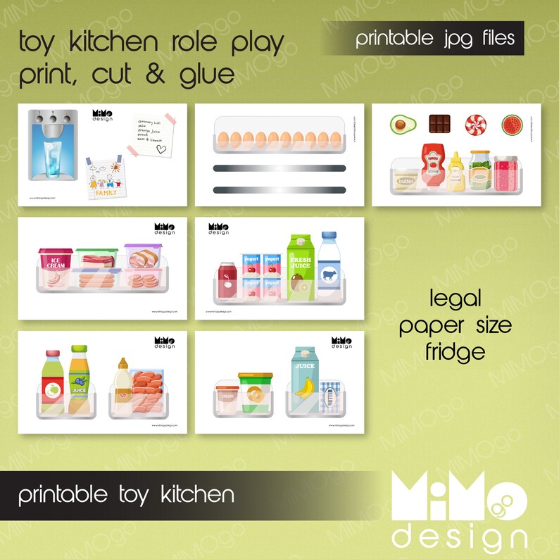 Complete Fridge Pretend Play, Kitchen Printable Toy - DIGITAL DOWNLOAD ...