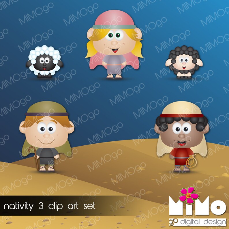 Nativity Scene Clipart Illustration Vector PNG Christmas Manger ...