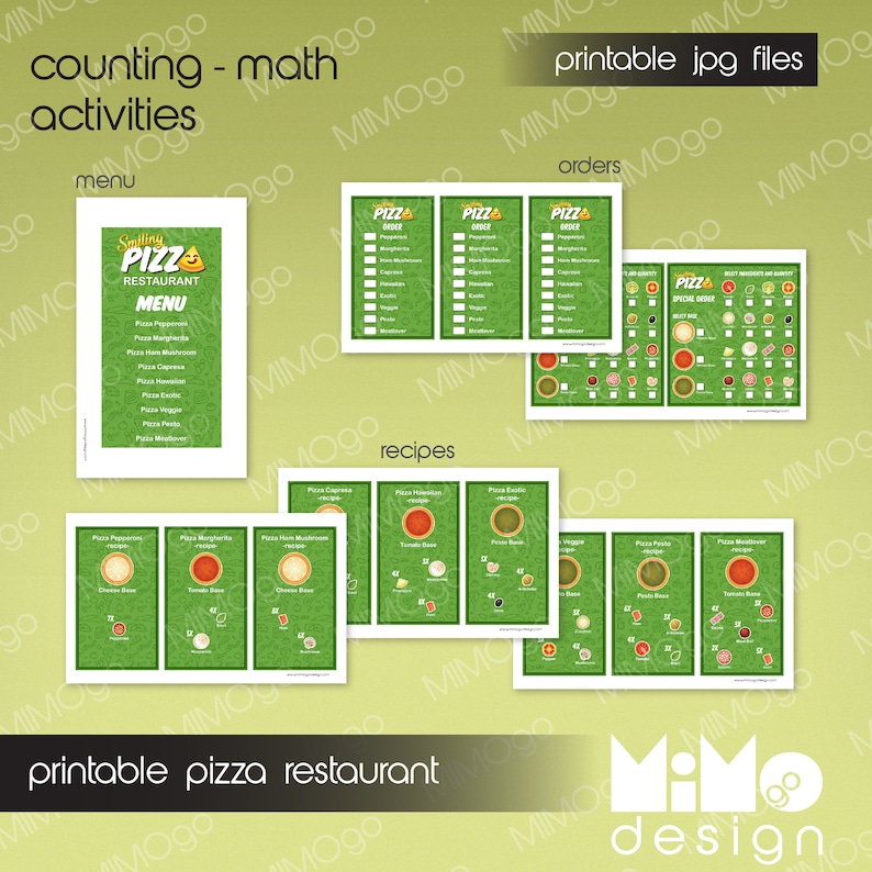 Counting Activities Dramatic Play Pizza Shop Basic Math Preschoolers ...