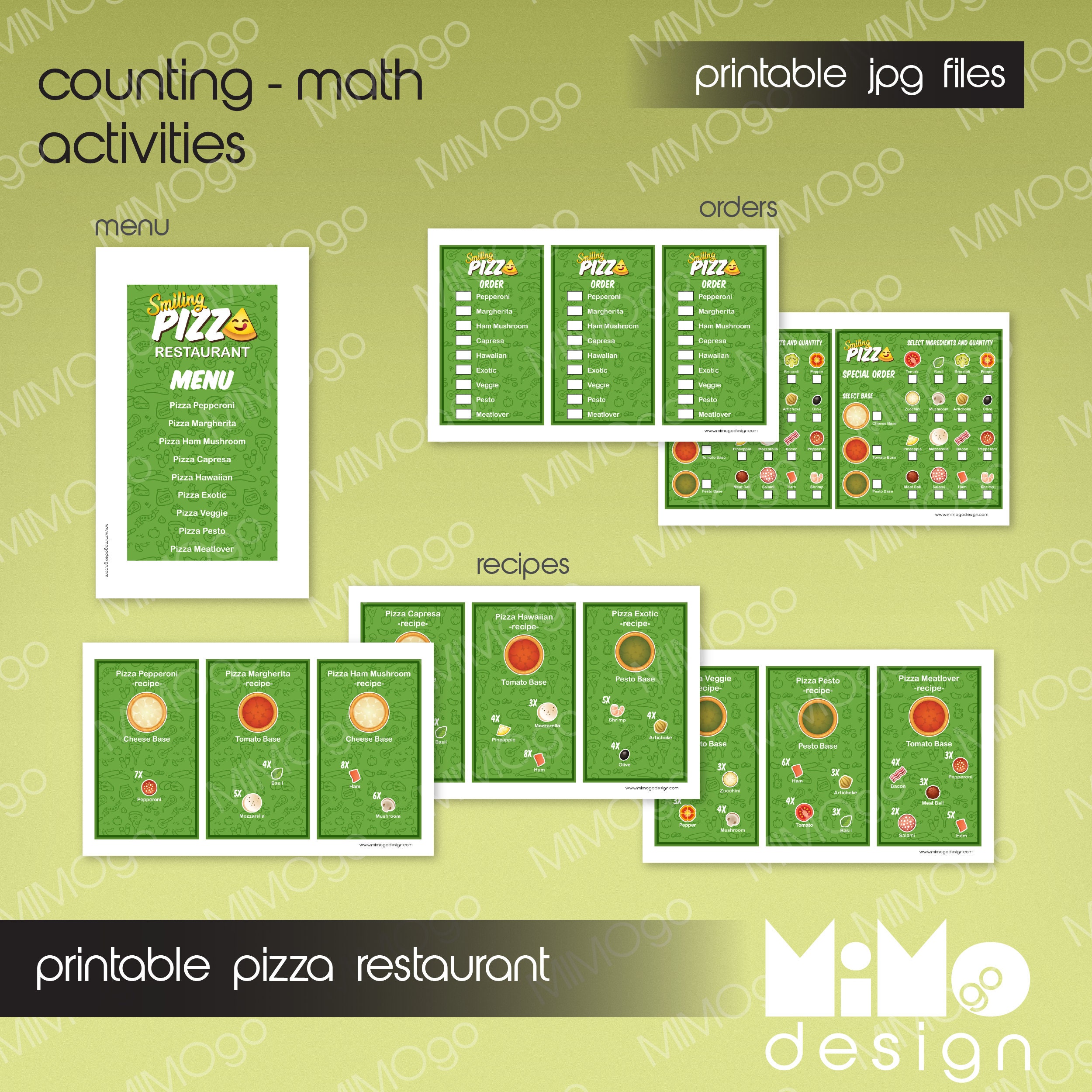 Counting Activities Dramatic Play Pizza Shop Basic Math Preschoolers ...