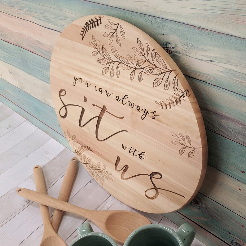 Engraved Rubberwood Lazy Susan You Can Always Sit With Us - Etsy
