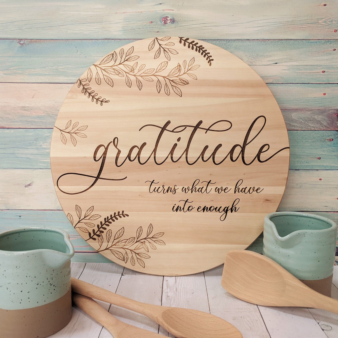 Engraved Rubberwood Lazy Susan Gratitude Turns What We Have - Etsy Engraved Rubberwood Lazy Susan Gratitude Turns What We Have - Etsy