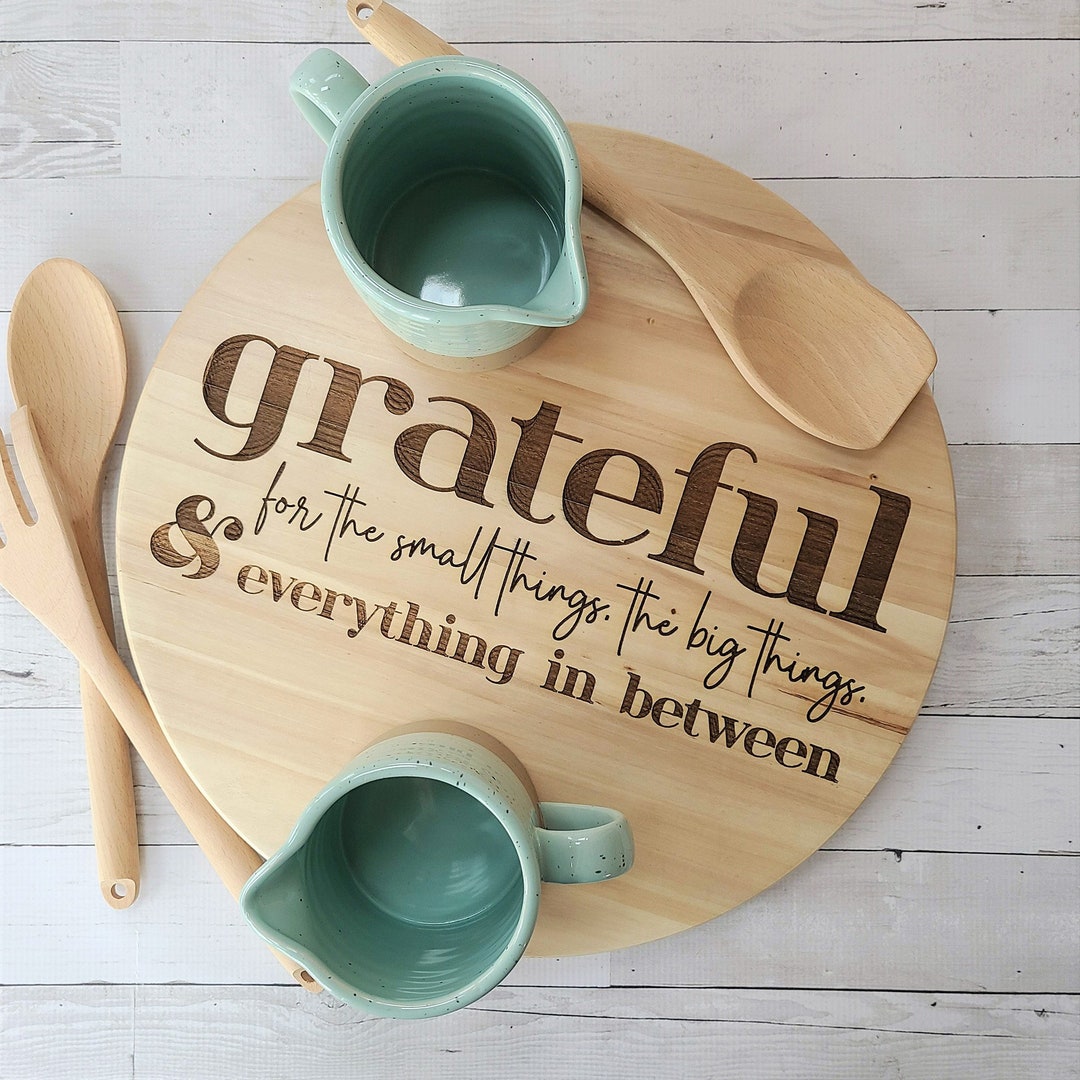 Engraved Rubberwood Lazy Susan Grateful for the Small Things - Etsy Engraved Rubberwood Lazy Susan Grateful for the Small Things - Etsy