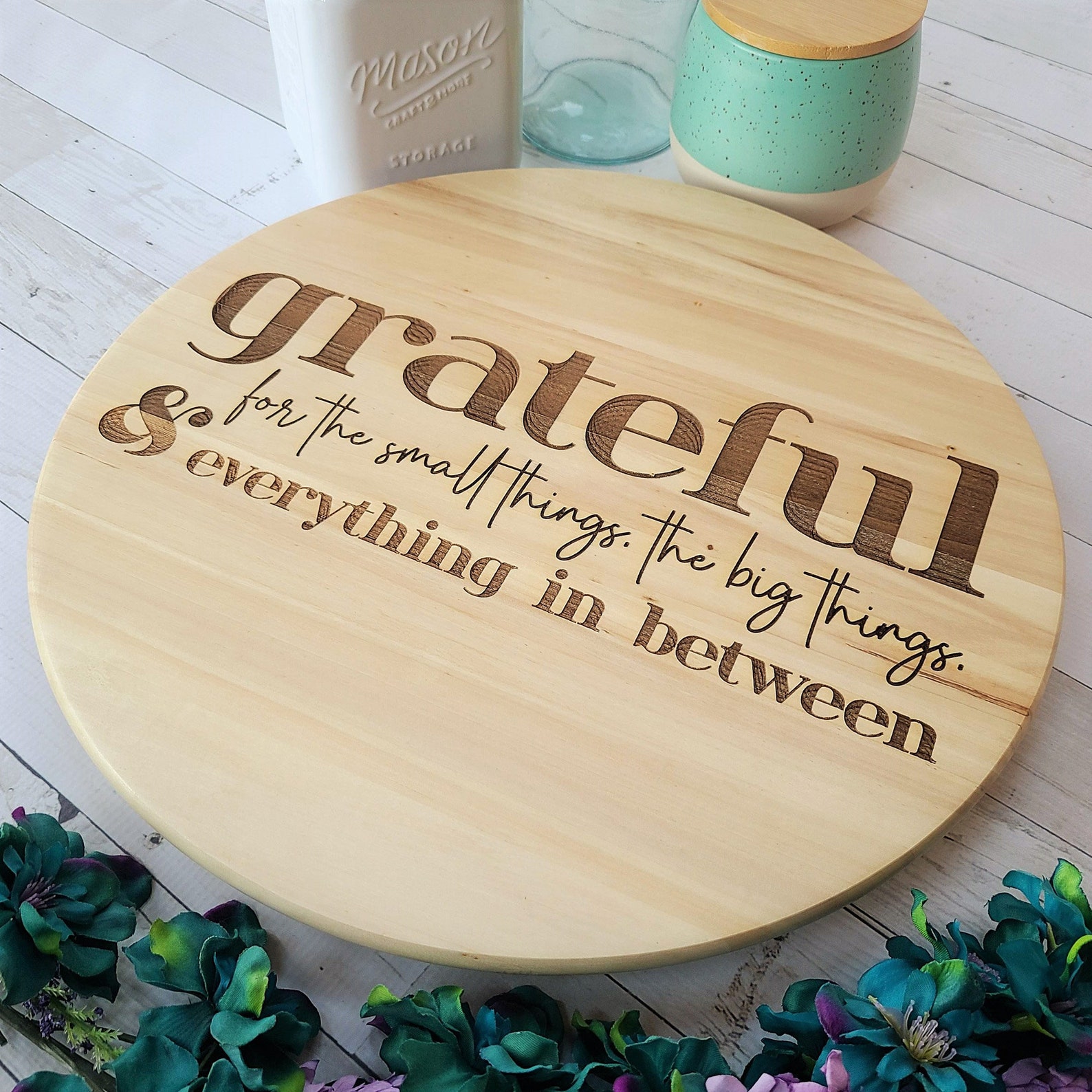 Engraved Birch Lazy Susan Grateful for the Small Things - Etsy UK Engraved Birch Lazy Susan Grateful for the Small Things - Etsy UK