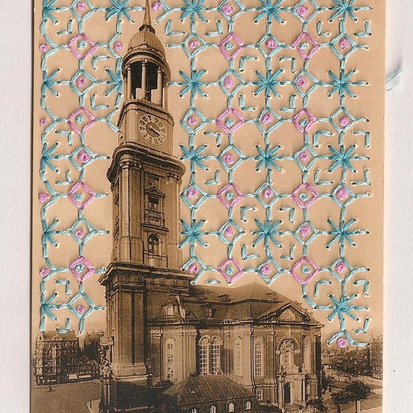Embroidered Postcard - Etsy