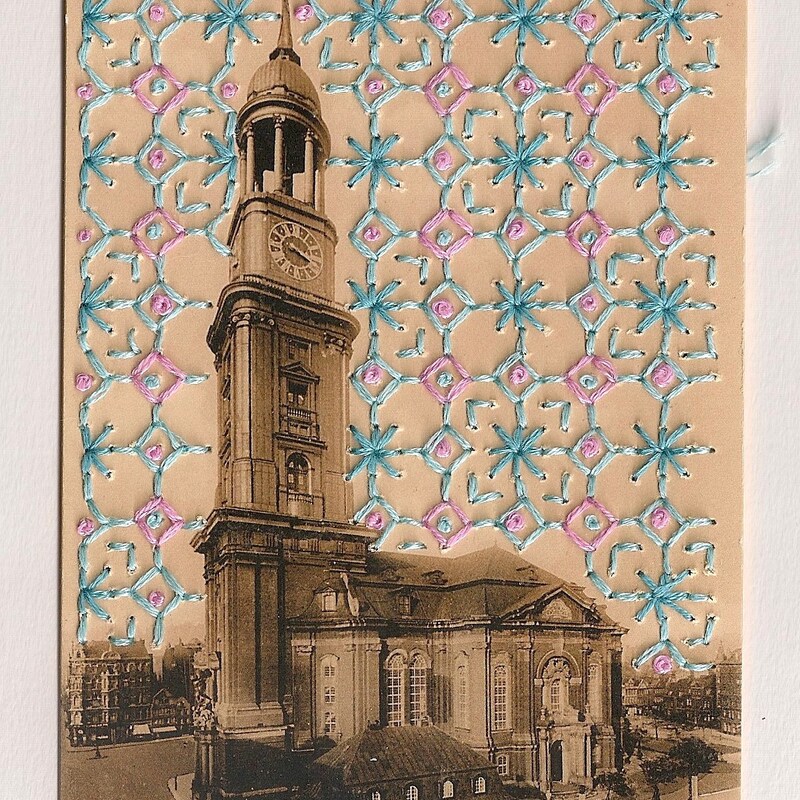 Embroidered Postcard - Etsy