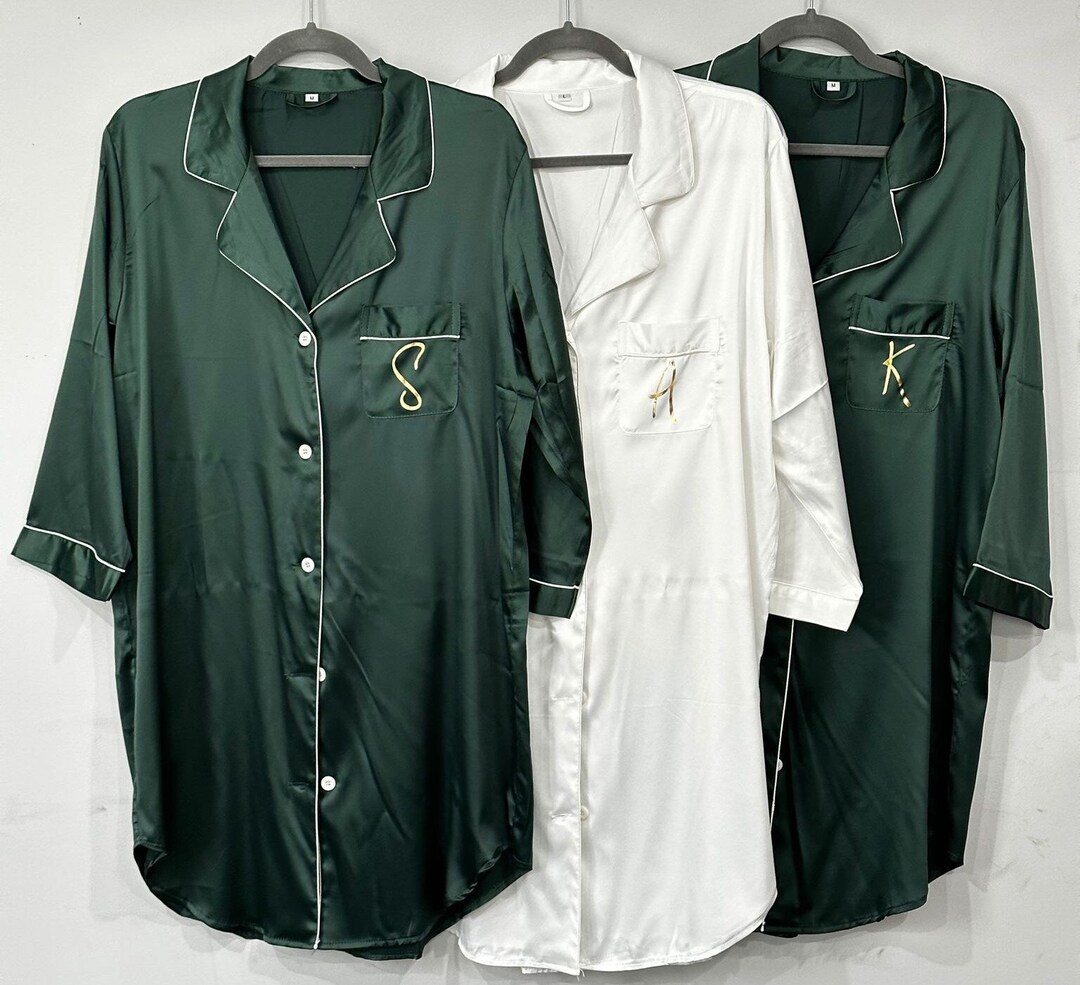 Monogrammed Pajamas, Bridesmaid Pajamas, Silky Pajamas, Pajama Set ...