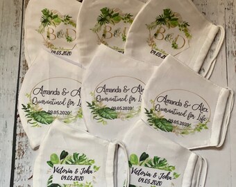 Face Masks for Wedding Couple Initials Masks Wedding Favor | Etsy