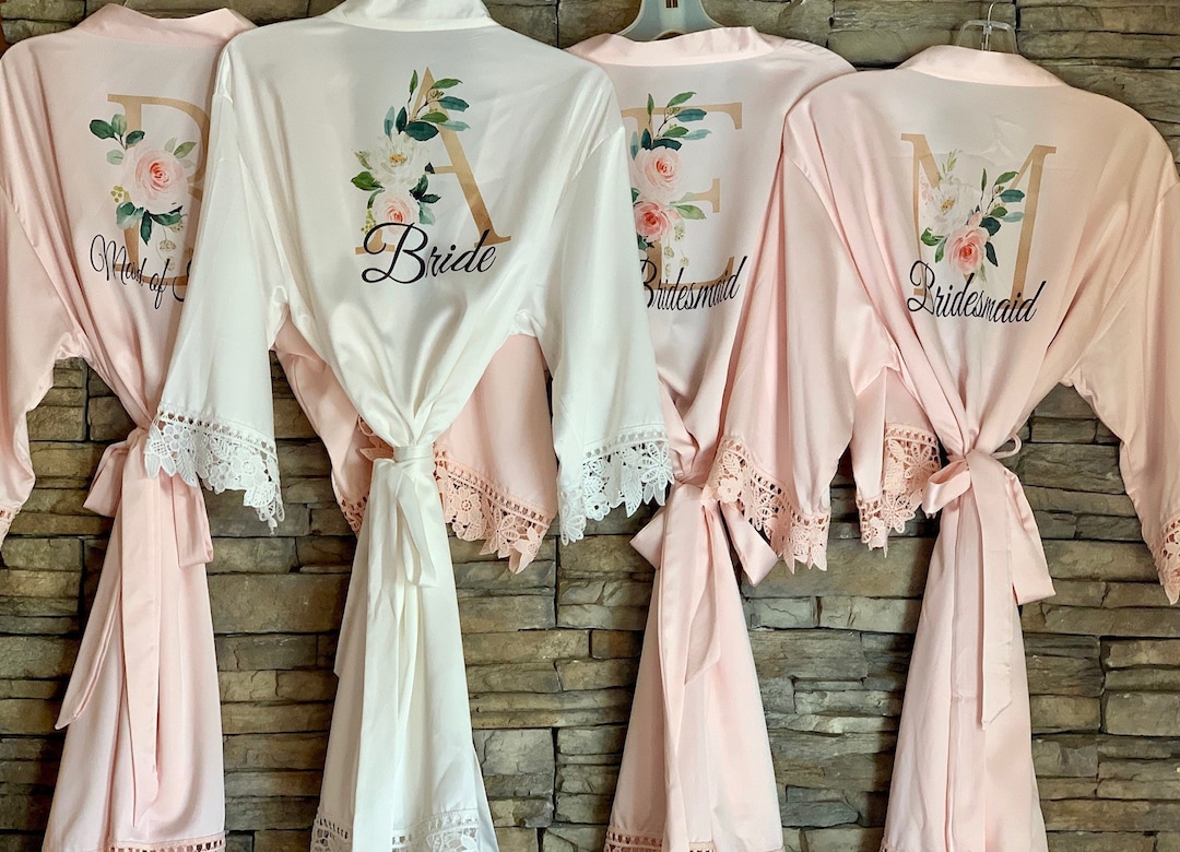 Set of 10 Customized Bridesmaid Robes, Bridesmaid Gift, Floral ...