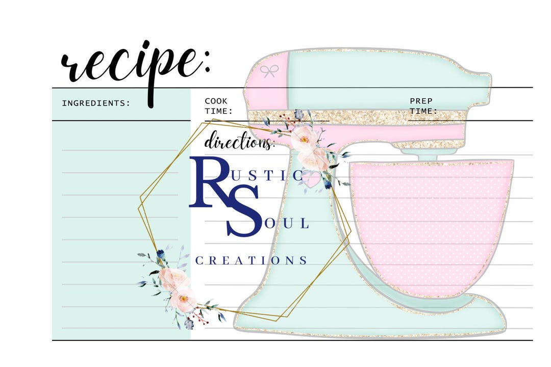Beautiful Printable Recipe Cards-digital File Only - Etsy