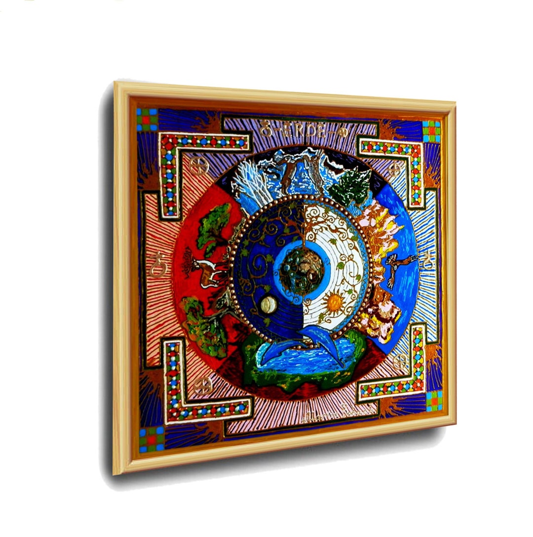 Earth Yantra, Acrylic Sky Painting, A Set of Galaxy Wall Art 40 X 40 Cm ...