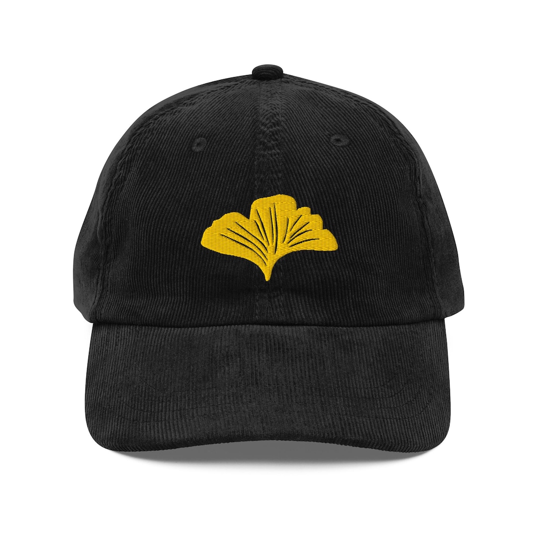 Vintage Ginkgo Leaf Corduroy Cap, Embroidered Cotton Hat - Etsy