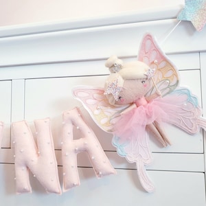 Custom Fairy Name Bunting - Felt Name Sign - Kids Name - Fairy Nursery ...