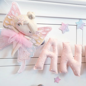 Custom Fairy Name Bunting - Felt Name Sign - Kids Name - Fairy Nursery ...