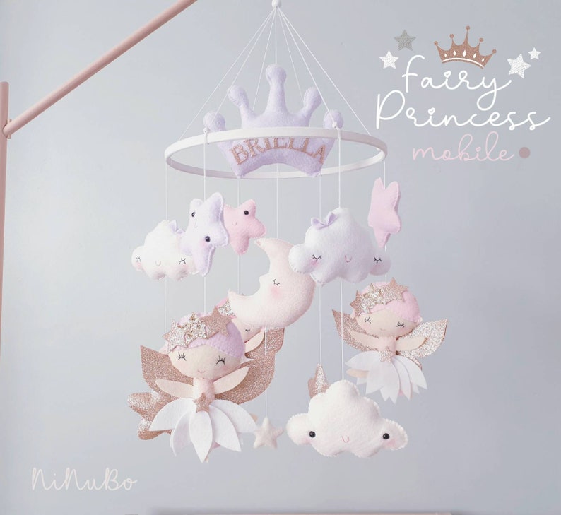 Princess Mobile Fairy Mobile Baby Mobile Girl Pink Mobile - Etsy UK