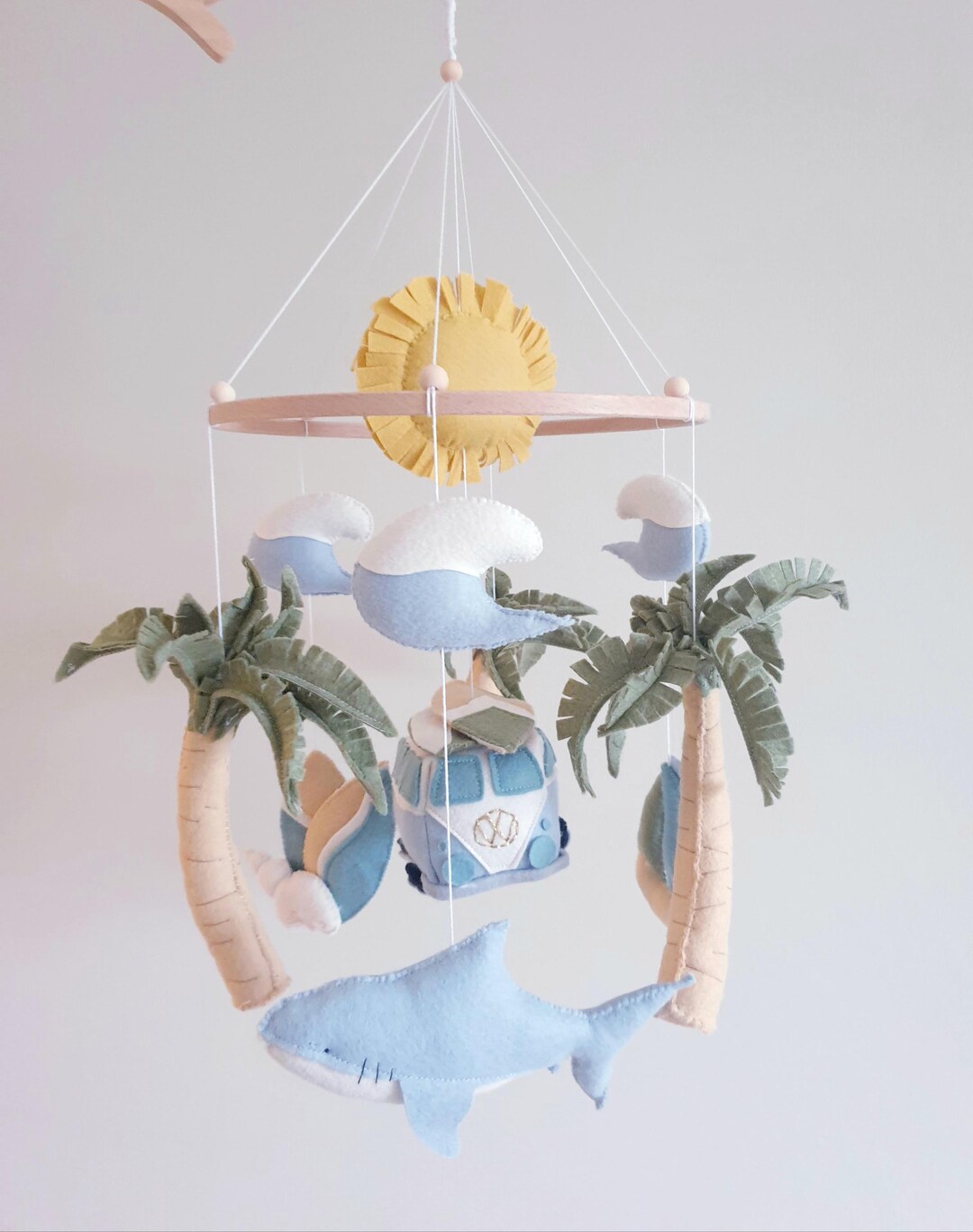 Surf's up Baby Mobile: Handmade Beach Ocean Crib Mobile - Etsy