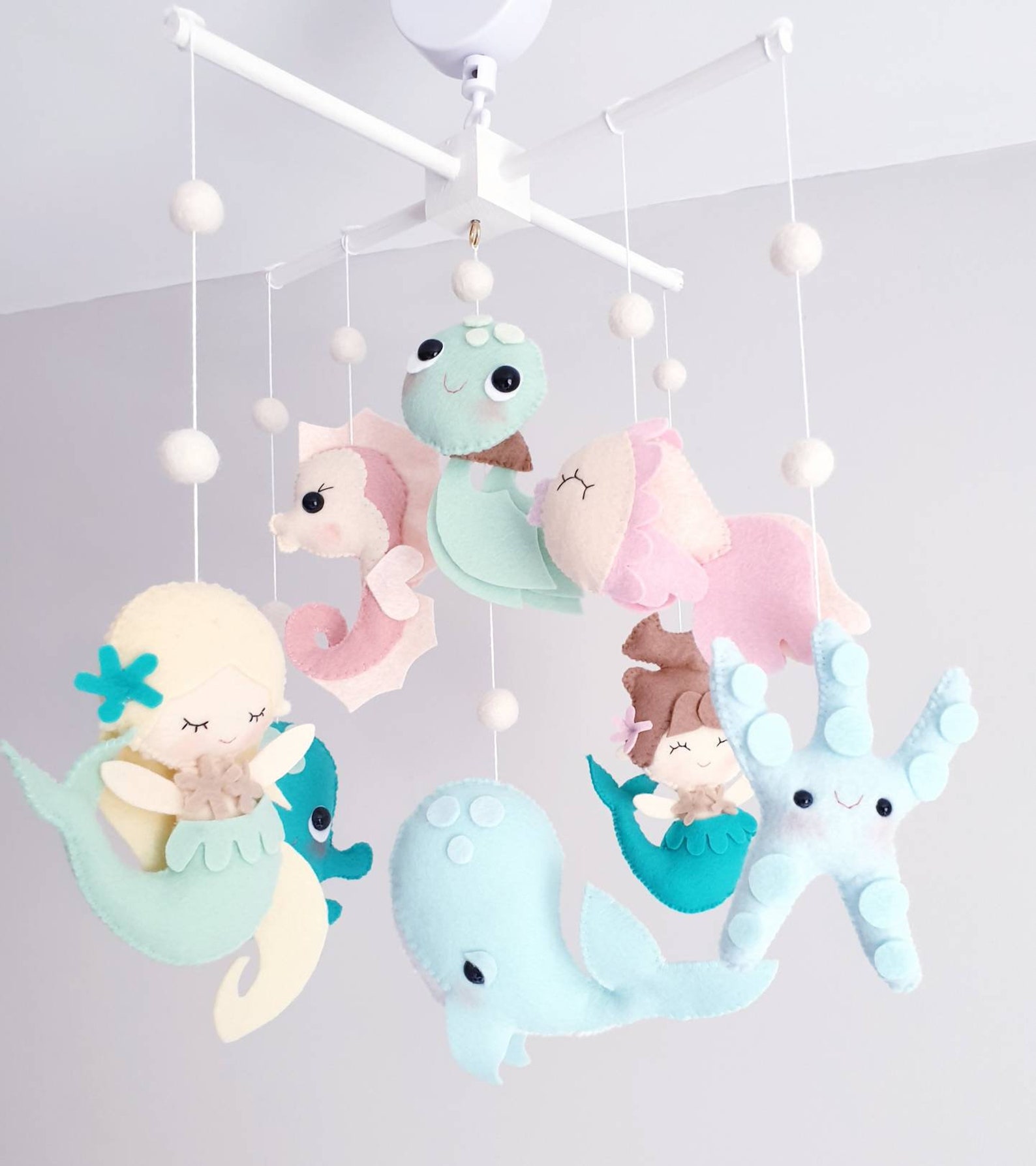 Mermaid Baby Mobile Sea Creatures Mobile Ocean Mobile | Etsy UK