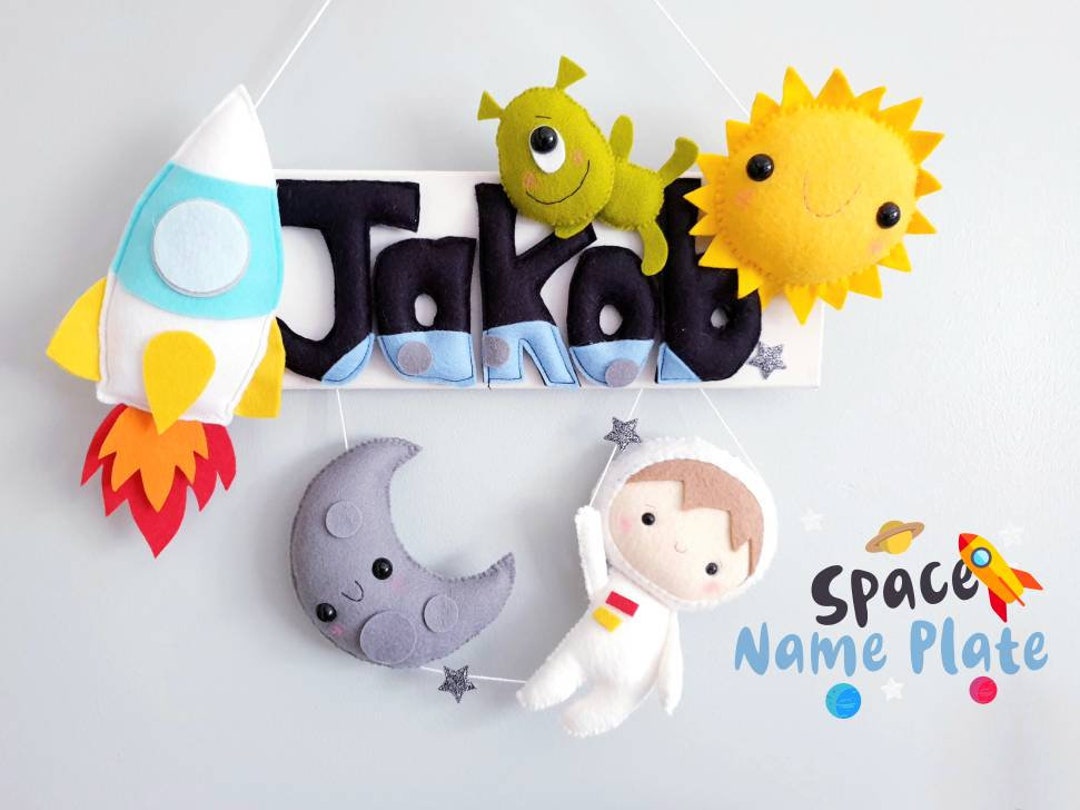 Space Name Sign - Kids Door Sign - Name Hanging- Kids Wall Decor ...
