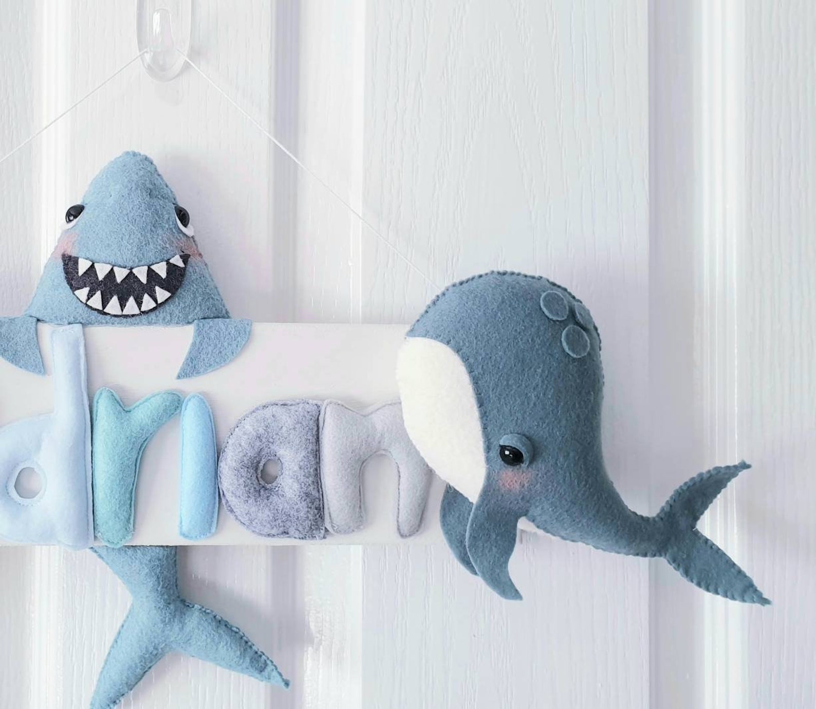 Happy Shark Name Sign Custom Child Name Sign Felt Letters - Etsy
