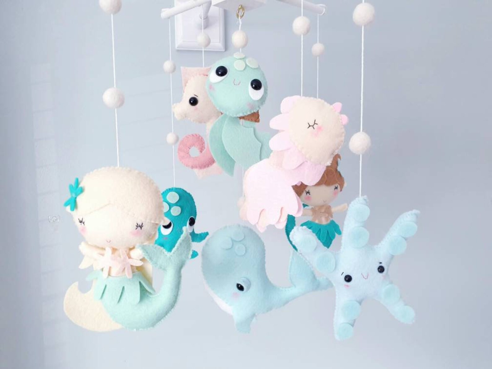 Mermaid Baby Mobile Sea Creatures Mobile Ocean Mobile - Etsy UK