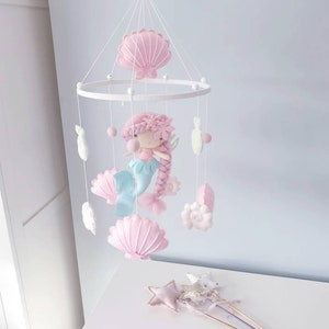 Mermaid Mobile - Crib Mobile- Cot Mobile- Nursery Mobile- Felt Mobile ...