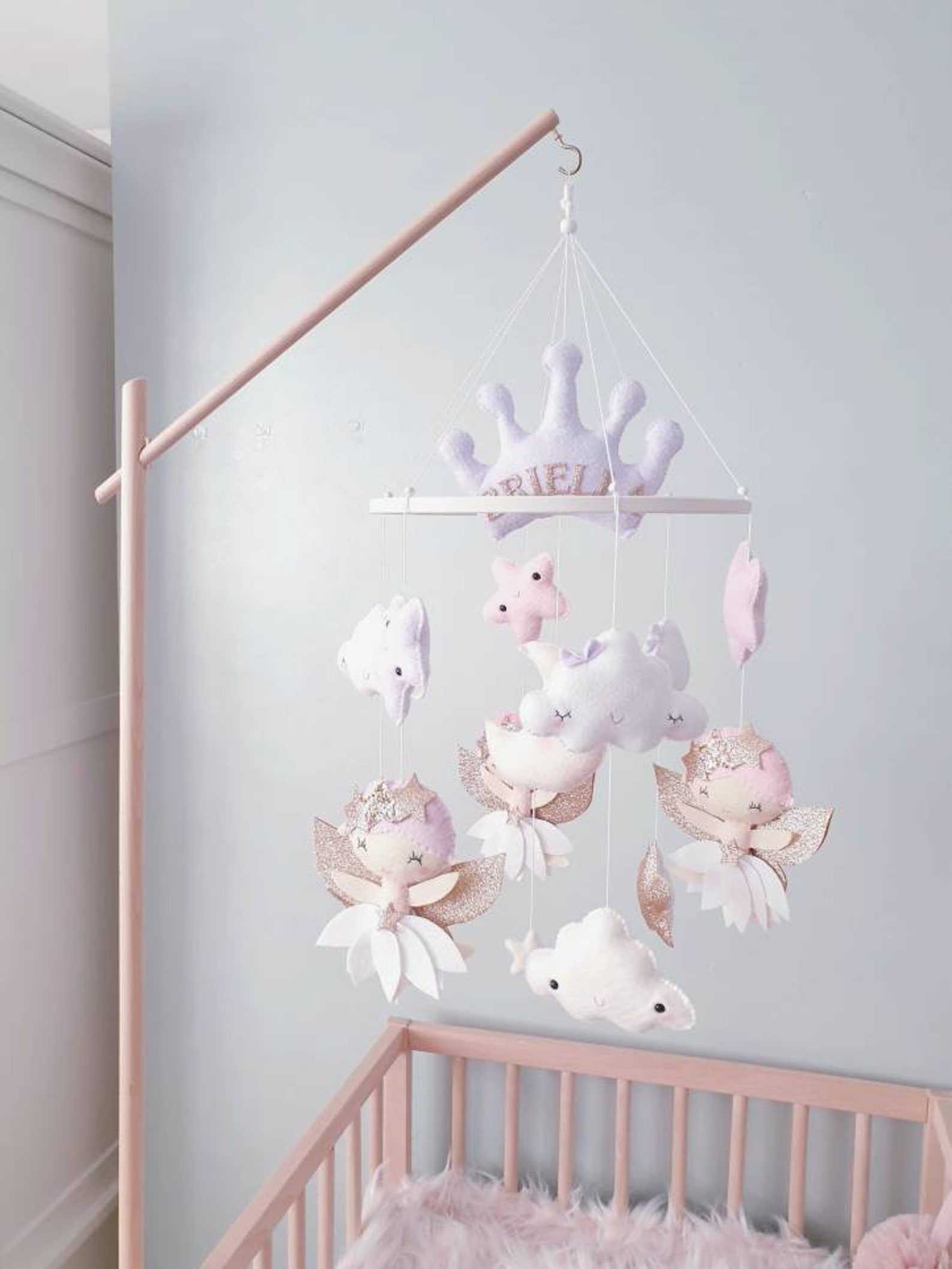Princess Mobile Fairy Mobile Baby Mobile Girl Pink Mobile - Etsy UK