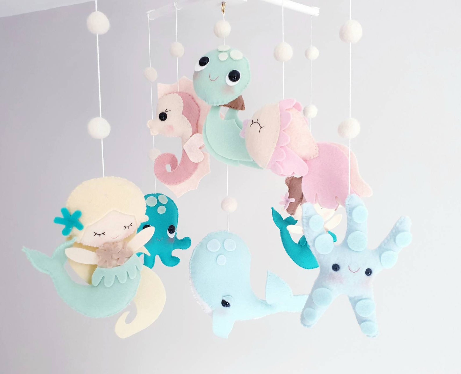 Mermaid Baby Mobile Sea Creatures Mobile Ocean Mobile | Etsy UK