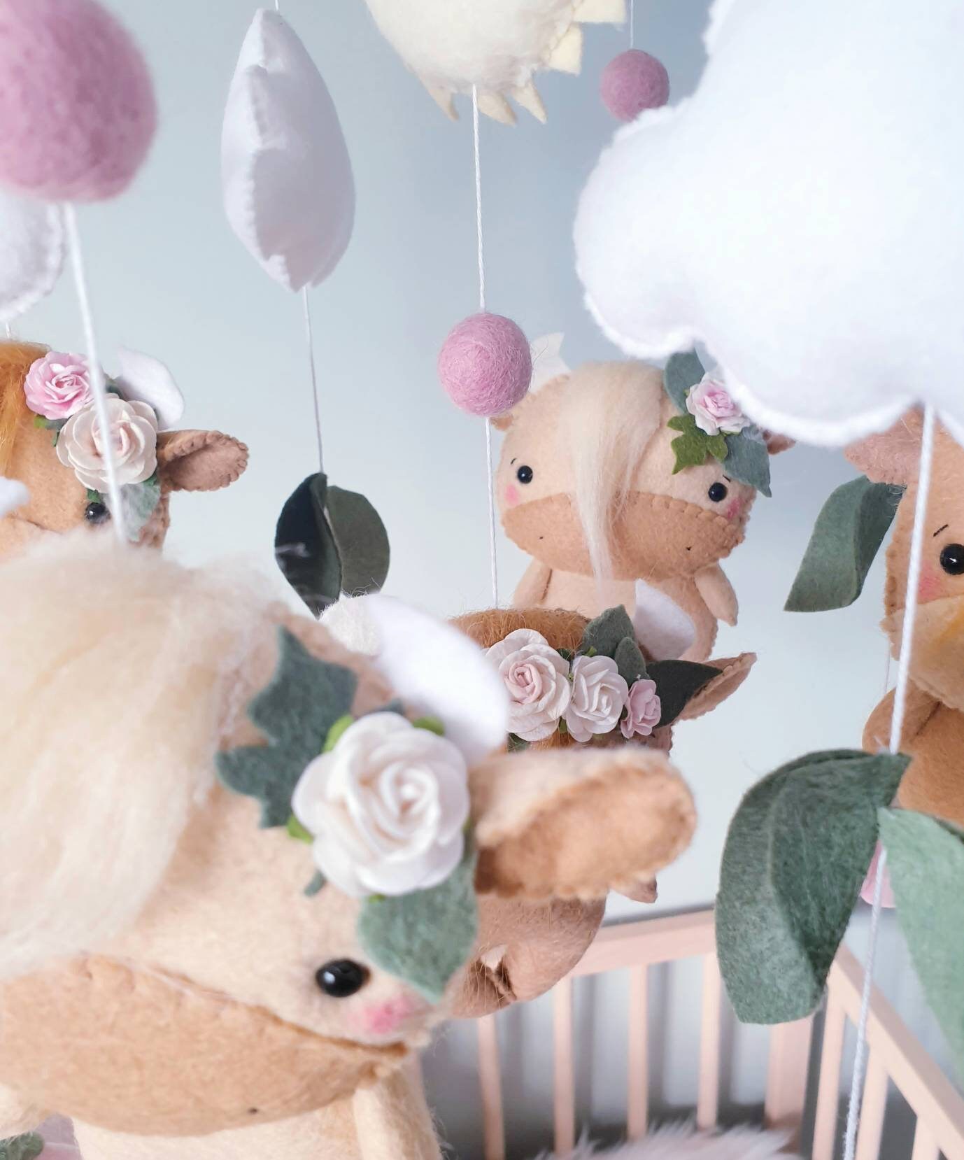 Highland Cow Baby Mobile Cot Mobile Crib Mobile Cow | Etsy