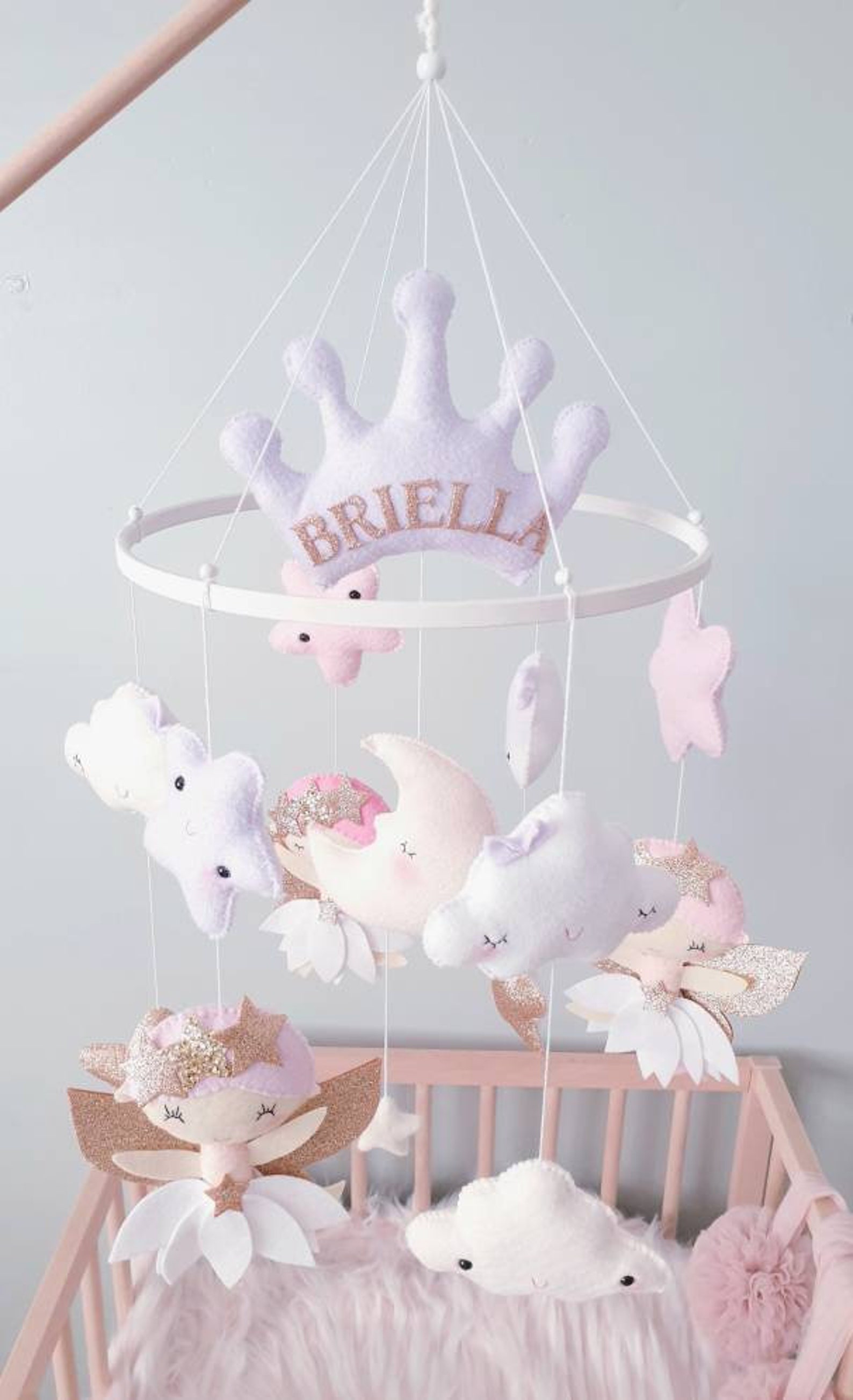 Princess Mobile Fairy Mobile Baby Mobile Girl Pink Mobile - Etsy UK