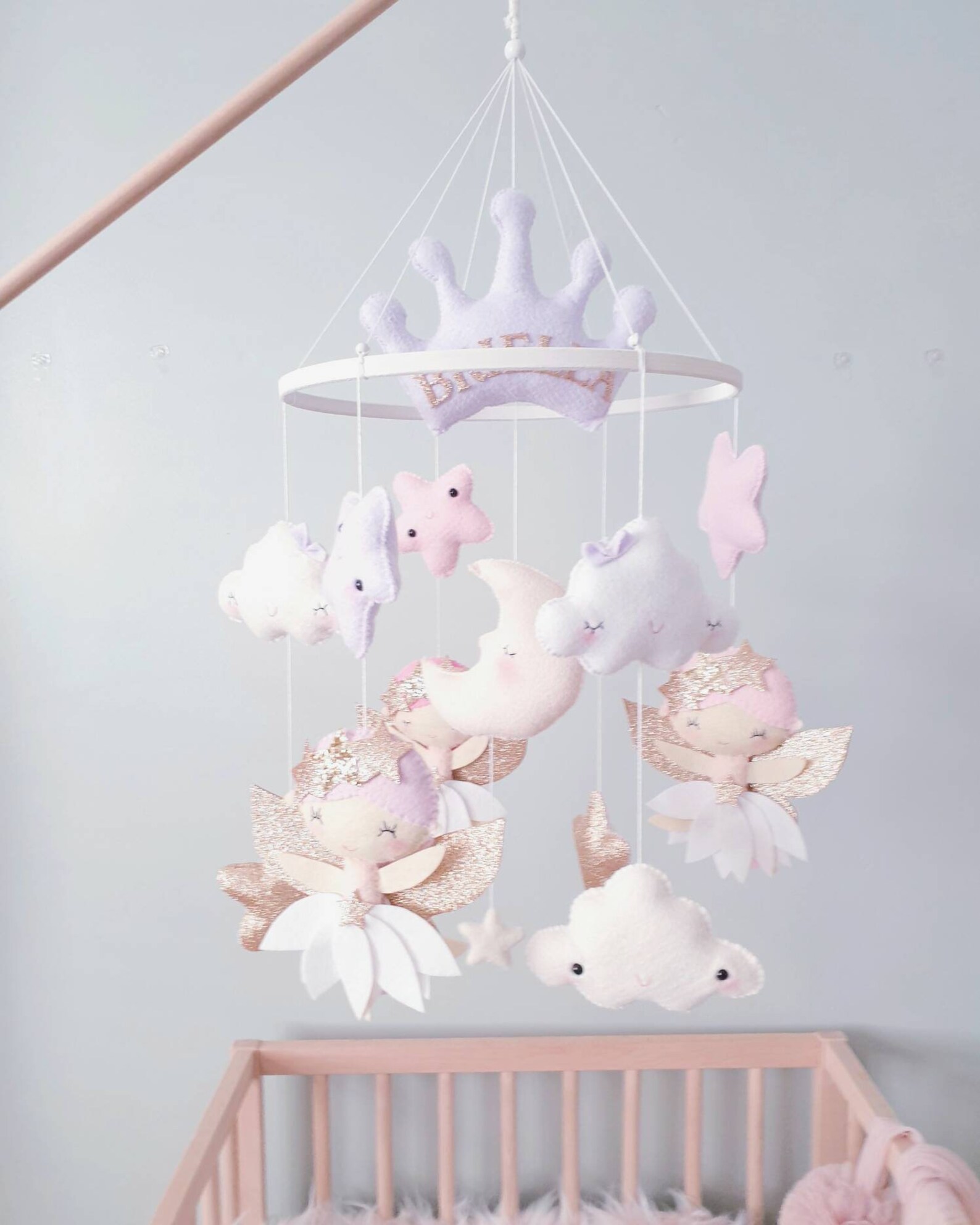 Princess Mobile Fairy Mobile Baby Mobile Girl Pink Mobile - Etsy UK