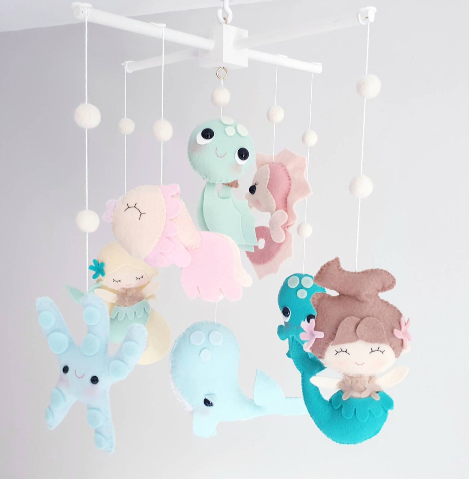 Mermaid Baby Mobile Sea Creatures Mobile Ocean Mobile | Etsy UK