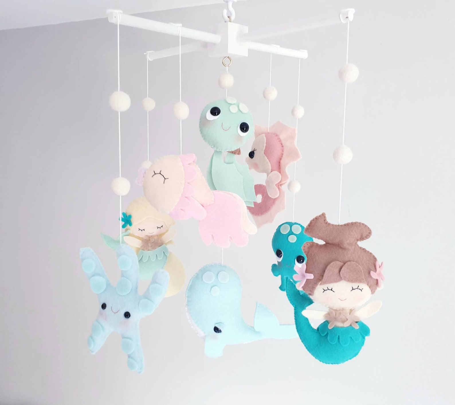 Mermaid Baby Mobile Sea Creatures Mobile Ocean Mobile | Etsy UK