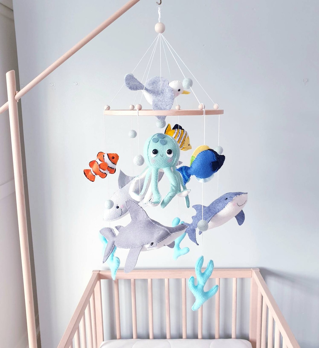Ocean Baby Mobile Shark Mobile Sea Life Mobile Crib Mobile Cot Mobile ...