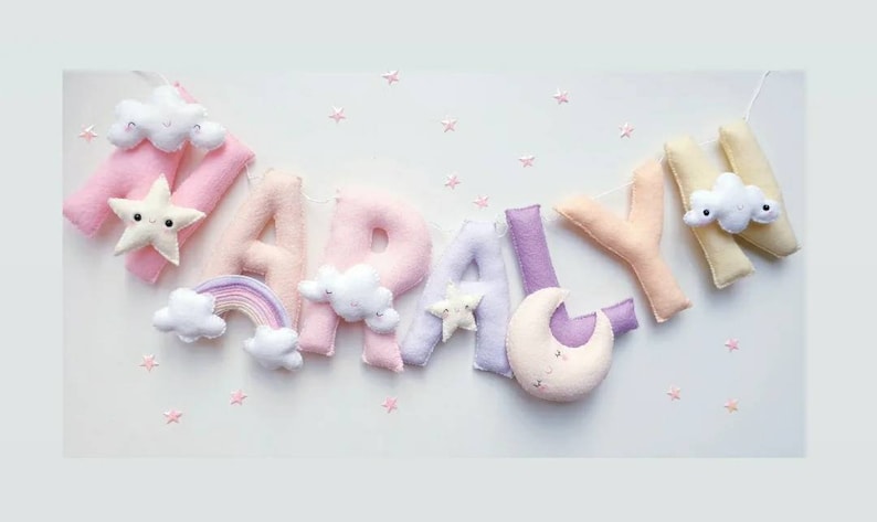 Custom Felt Name Bunting: Nursery Wall Decor - Etsy