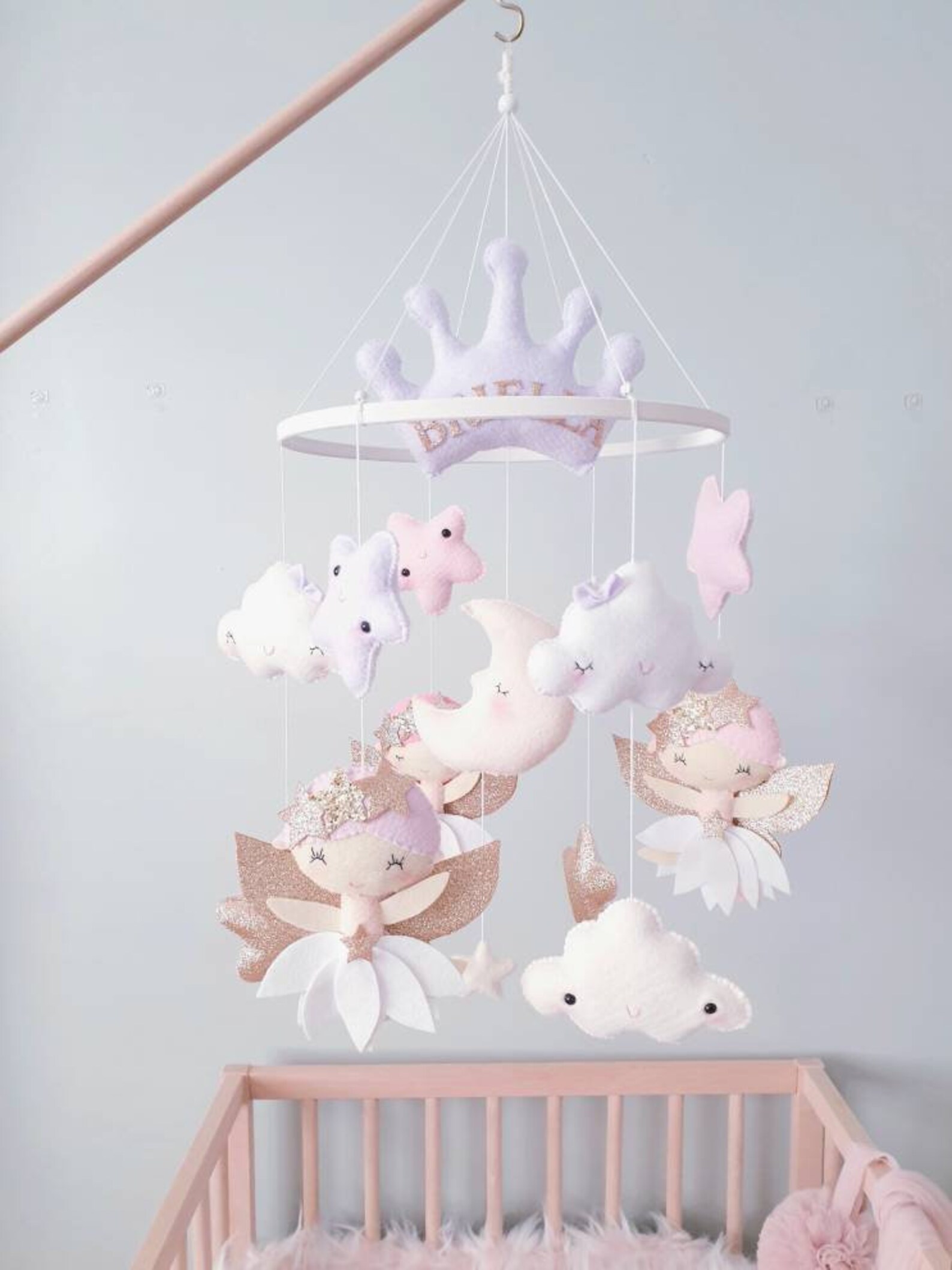 Princess Mobile Fairy Mobile Baby Mobile Girl Pink Mobile - Etsy UK