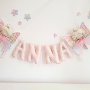 Custom Fairy Name Bunting - Felt Name Sign - Kids Name - Fairy Nursery ...