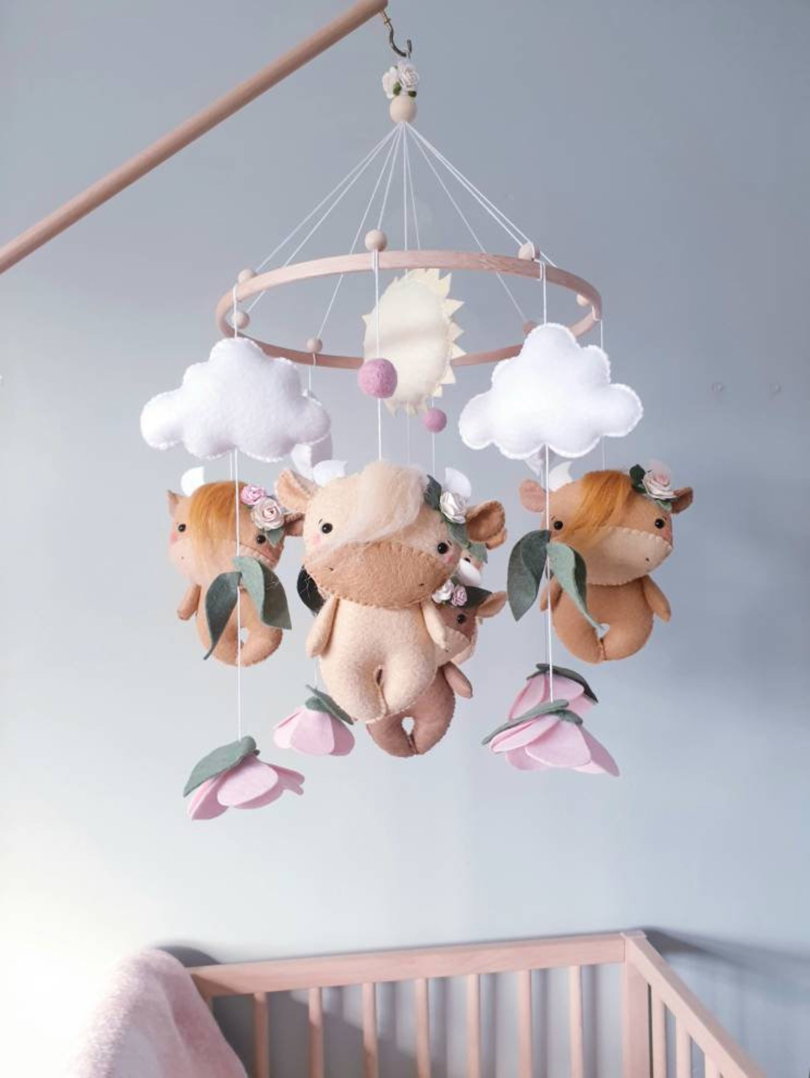 Highland Cow Baby Mobile Cot Mobile Crib Mobile Cow - Etsy