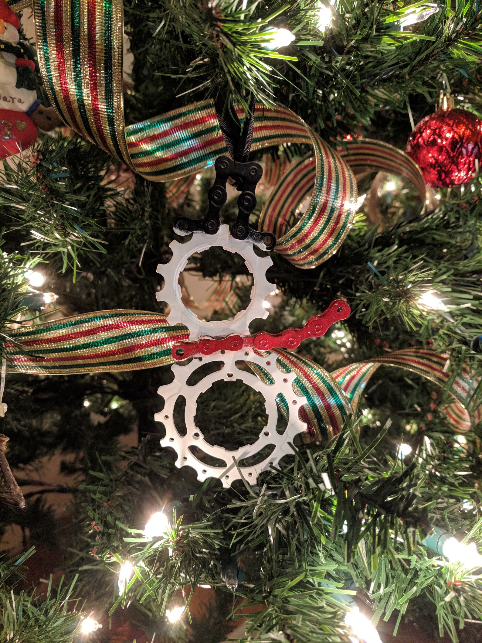 Recycled Bicycle Chain "snowman" Bike Christmas Ornament - Etsy