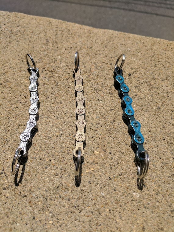 Bike Lover Recycled Metal Art Bicycle Link Keychain Cycling | Etsy
