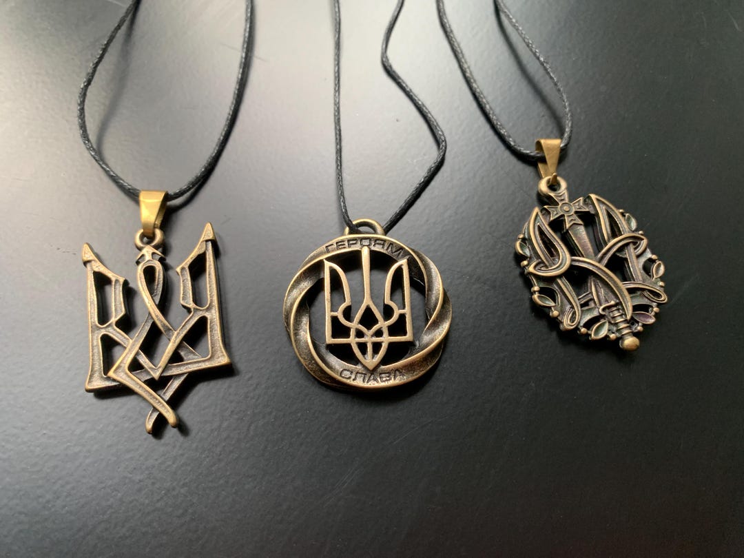 Ukrainian Pendant With Trident 9 Models, Ukrainian Tryzub Necklace ...