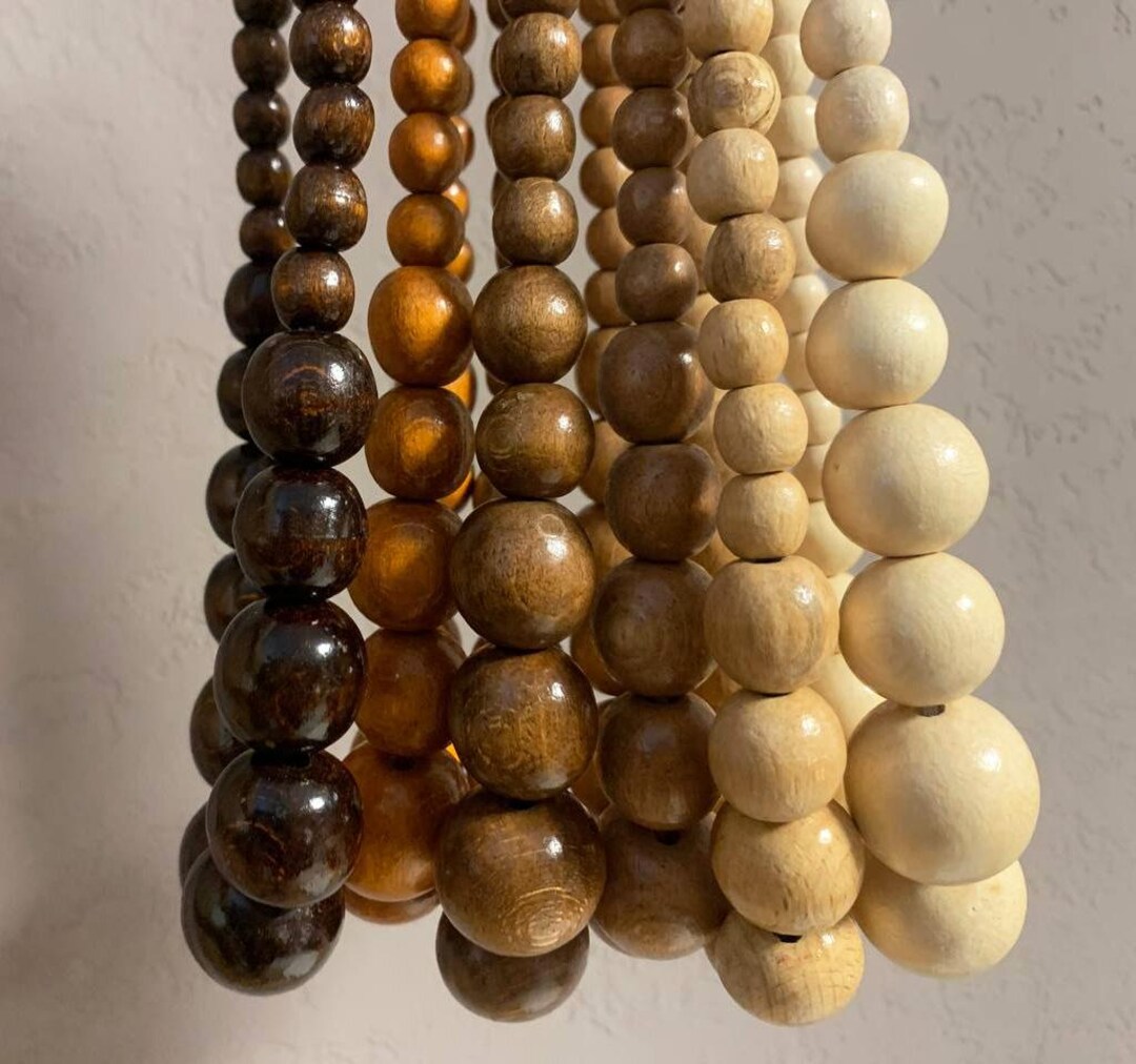 Chunky Wood Bead Necklace - Statement Large Natural Beads Jewelry - Etsy