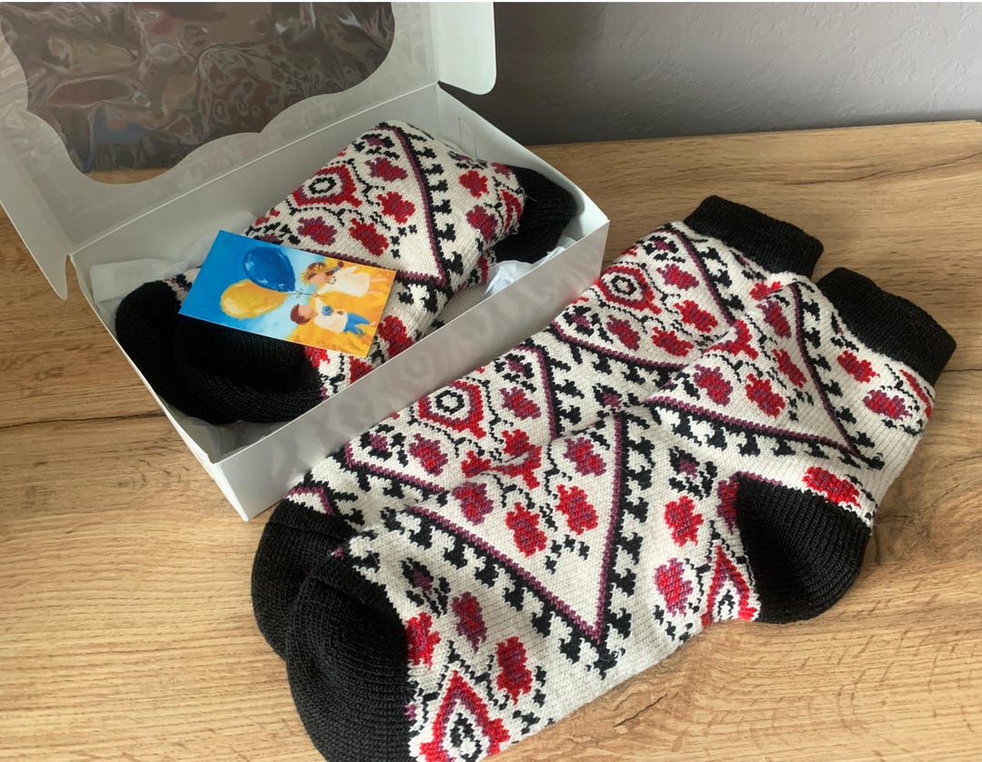 Ukrainian Gift Box With Warm Wool Ethnic Patterned Socks - Etsy